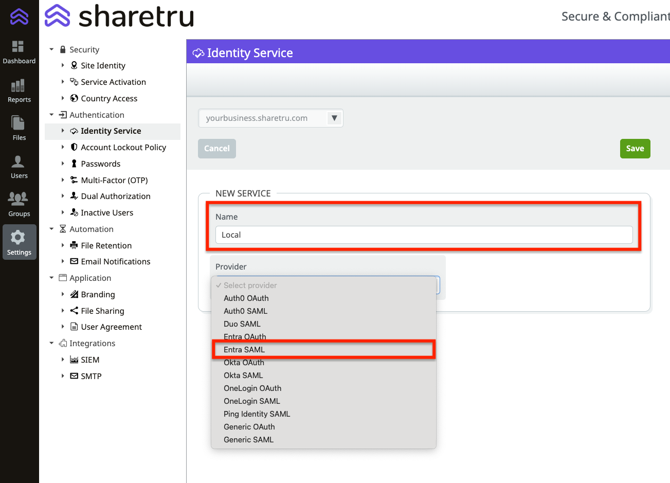 Azure AD SAML