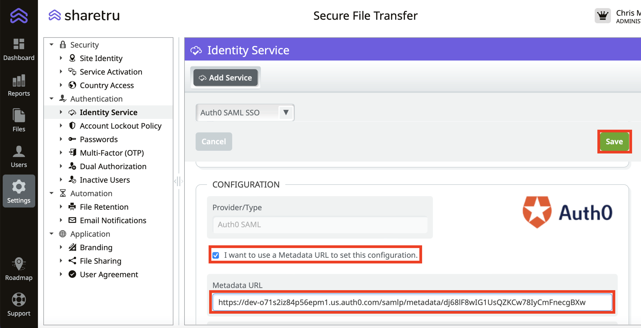 Auth0 SAML