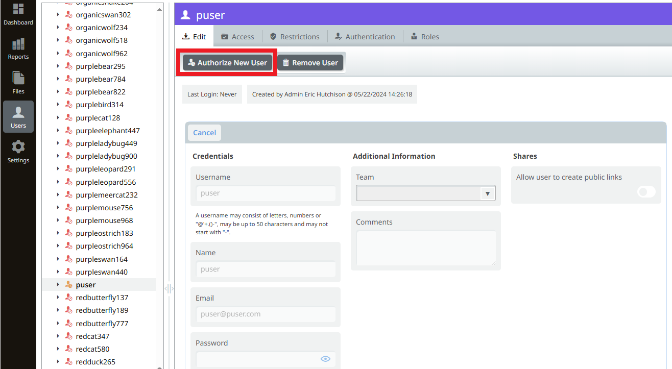 Authentication - Dual Authorization